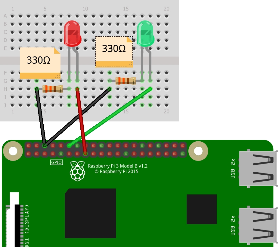2 Leds Sur Le Gpio Un Livre Sur Java Python Eclipse Et Le Raspberry Pi 3
